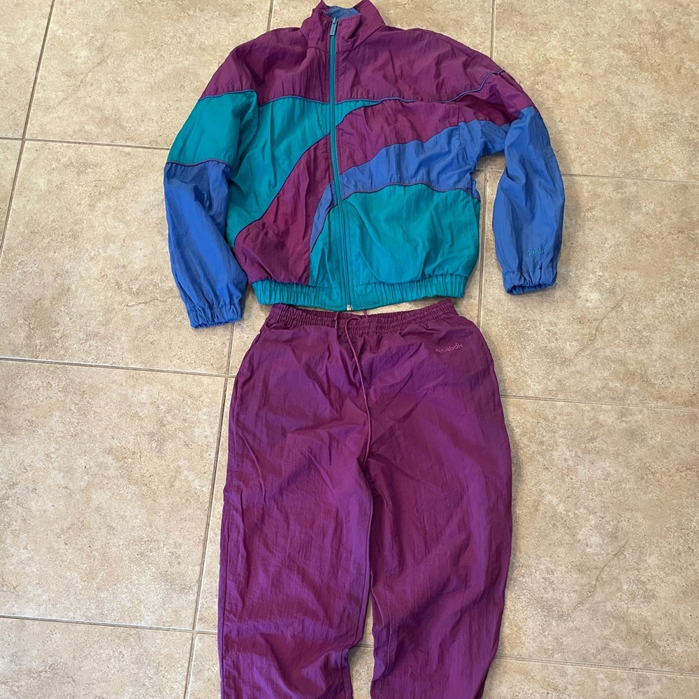 80’s Reebok Blue And Purple Tracksuit Small Halloween… - Gem